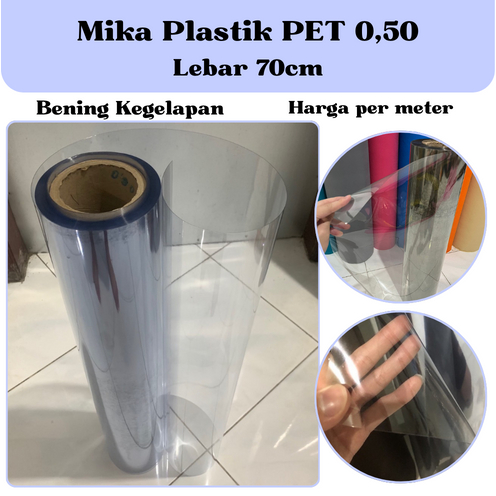 Jual Mika Kaku Tebal ( 0.50mm x 70cm ) Meteran / Plastik Pengganti Kaca / Mika Rigid Tebel PET ...