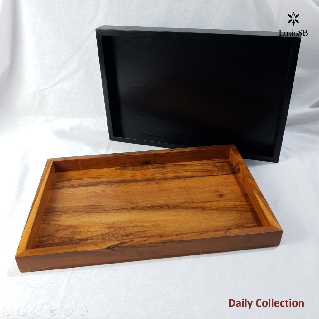 Jual LusioSB Nampan Aesthetic Kayu Jati Nampan Saji Wooden Tray ...