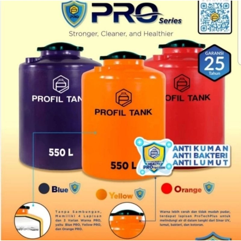 Jual Torent / Tangki / Tandon Air Profil Tank 550 liter Biru | Shopee ...