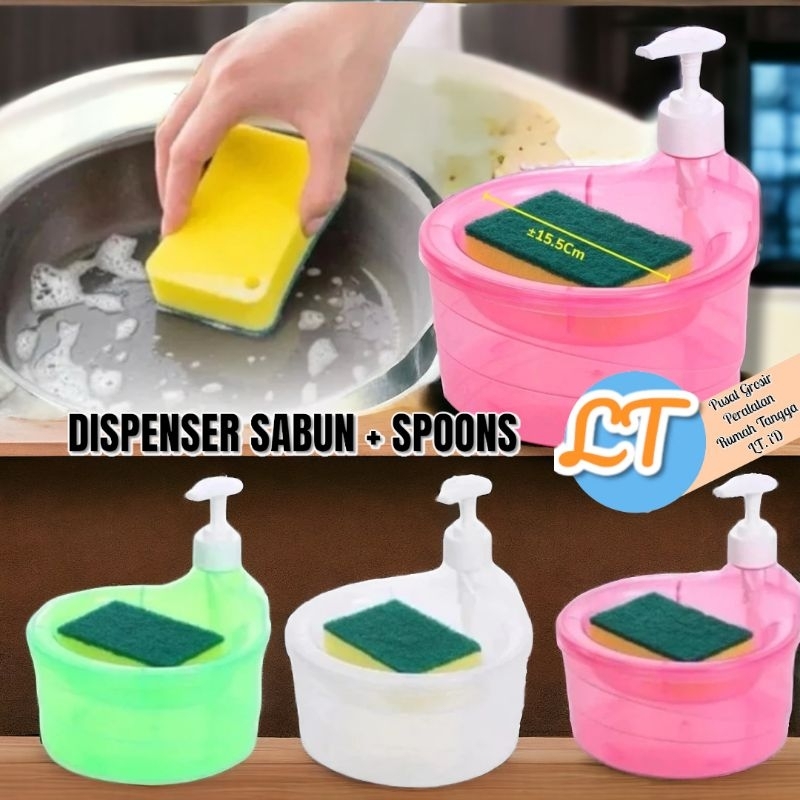 Jual (LT.ID) Dispenser Sabun Cuci Piring / Tempat sabun dan Spoon ...