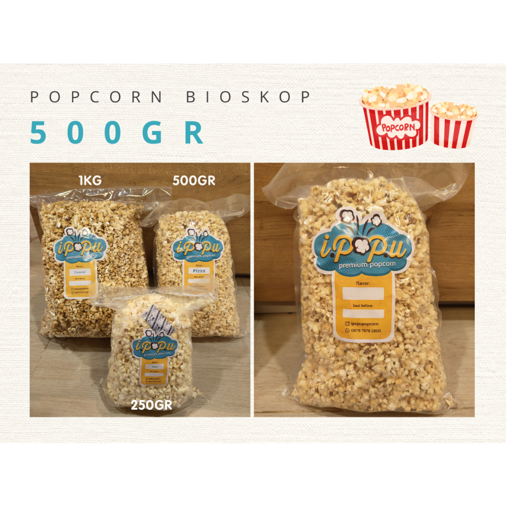 Jual POPCORN BIOSKOP 500gr/Popcorn CGV Popcorn Cinema / I POP U Premium ...