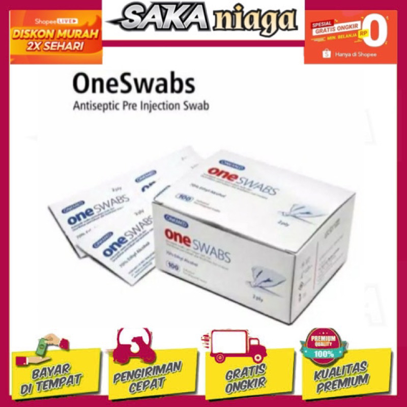 Jual ALKOHOL SWAB ONEMED (ONE SWAB) BOX 100 PCS / Apotek Saka | Shopee ...