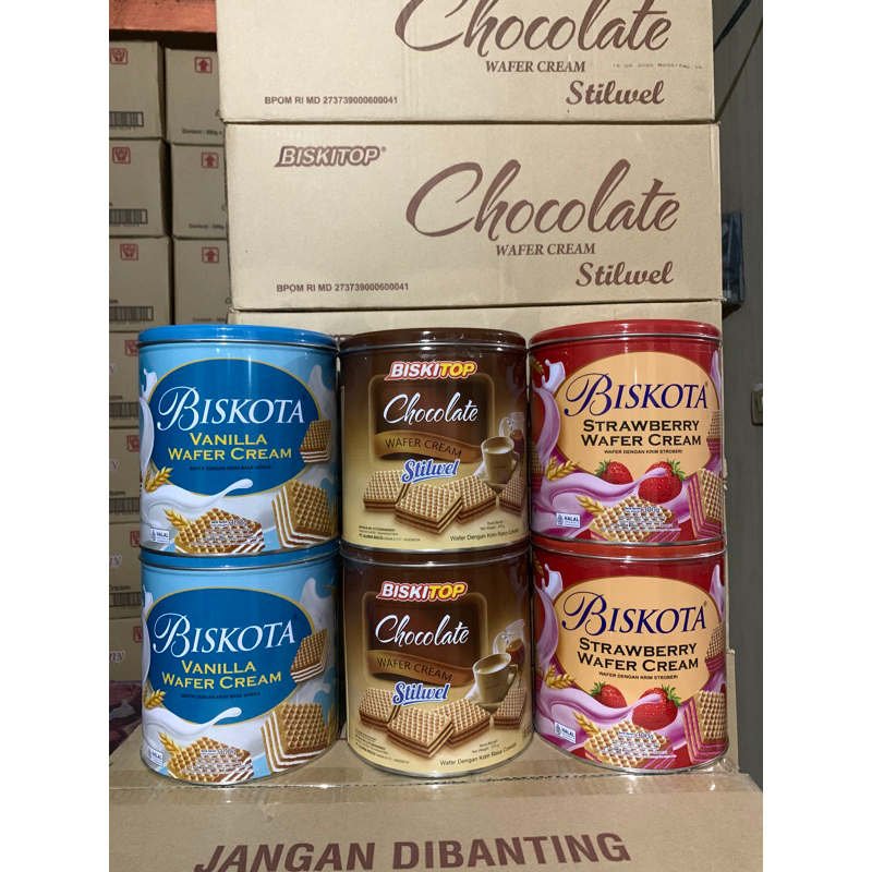 Jual biskota wafer 300gr biskitop wafer 285gr 1 karton | Shopee Indonesia