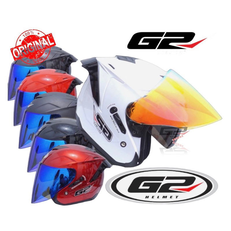 Jual HELM G2 OPTIMAX ORIGINAL DOUBLE KACA (PAKET GANTENG KACA FLAT ...