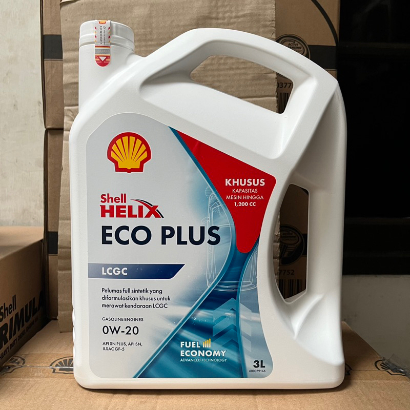 Jual Shell Helix EcoPlus 0w-20 3Liter. Original QR Barcode Scan Tembus ...