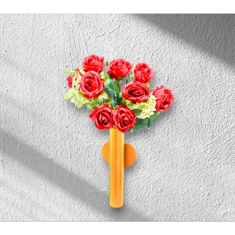 Jual VAS BUNGA WALL DECORATION DINDING GOLD PANJANG RUANG TAMU KAMAR ...