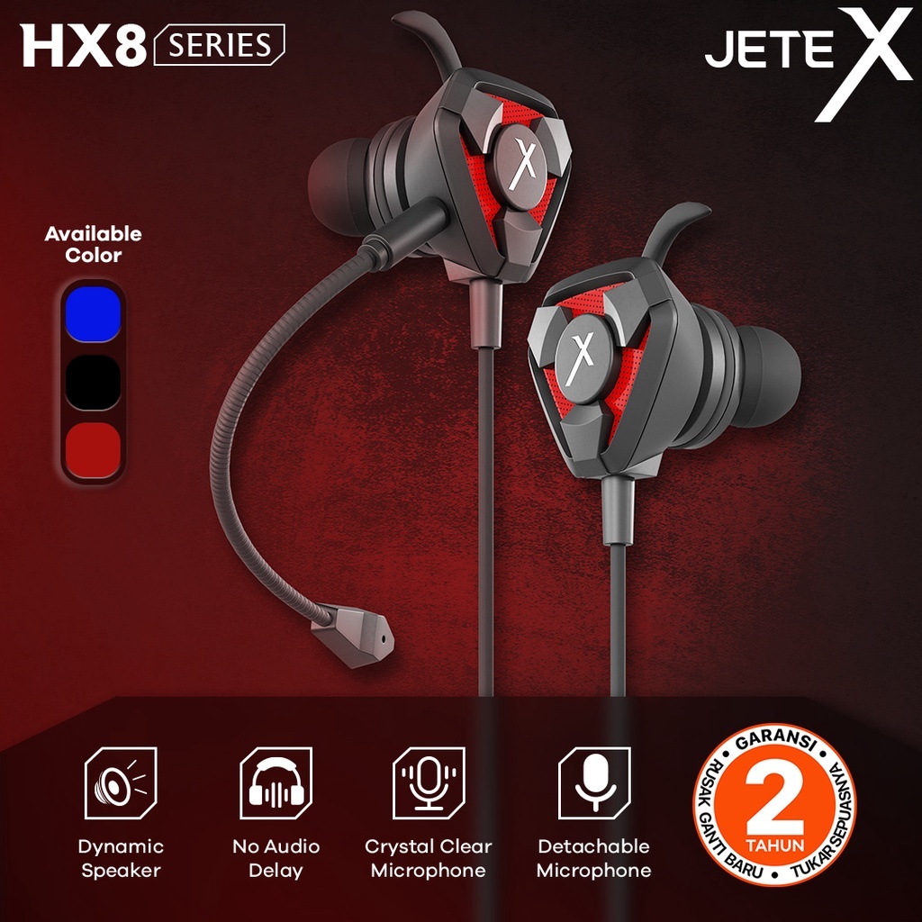 Jual Headset Gaming Earphone Gaming JETEX HX8 Dethacable Mic - Garansi ...