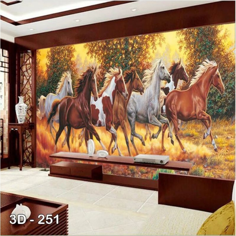 Jual Wallpaper 3D custom kuda walpaper kustom animal stallion horses ...