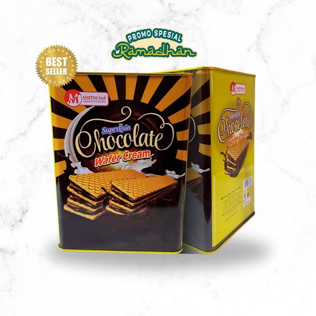 Jual Wafer coklat cream 600 gr SuperQuin kaleng besar Promo Ramadhan ...
