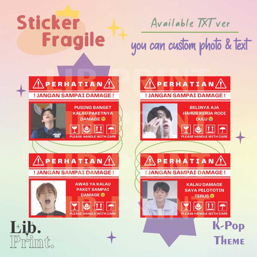Jual STICKER FRAGILE / STICKER KPOP TXT CUSTOM / STICKER LUCU KOREA ...