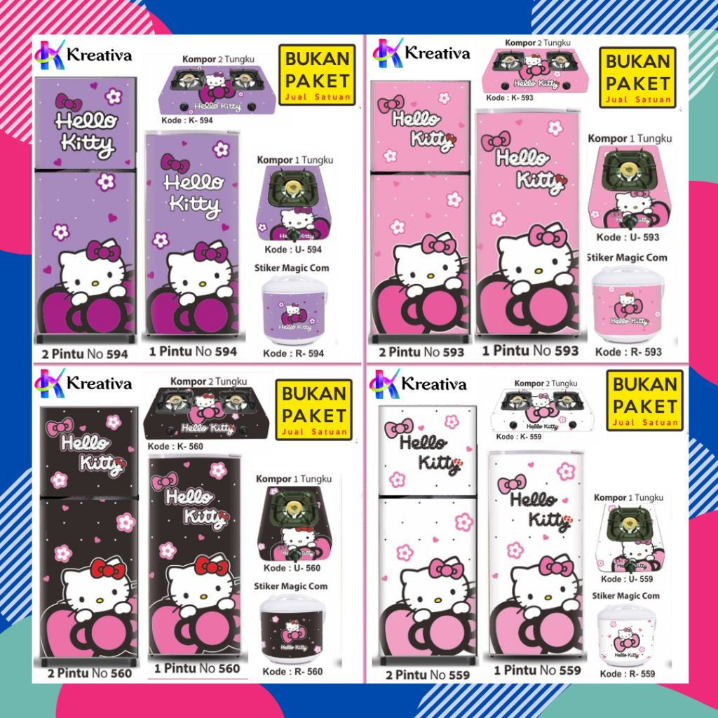 Jual Stiker Kulkasstiker Komporstiker Magicom kucing pink Kreativa ...
