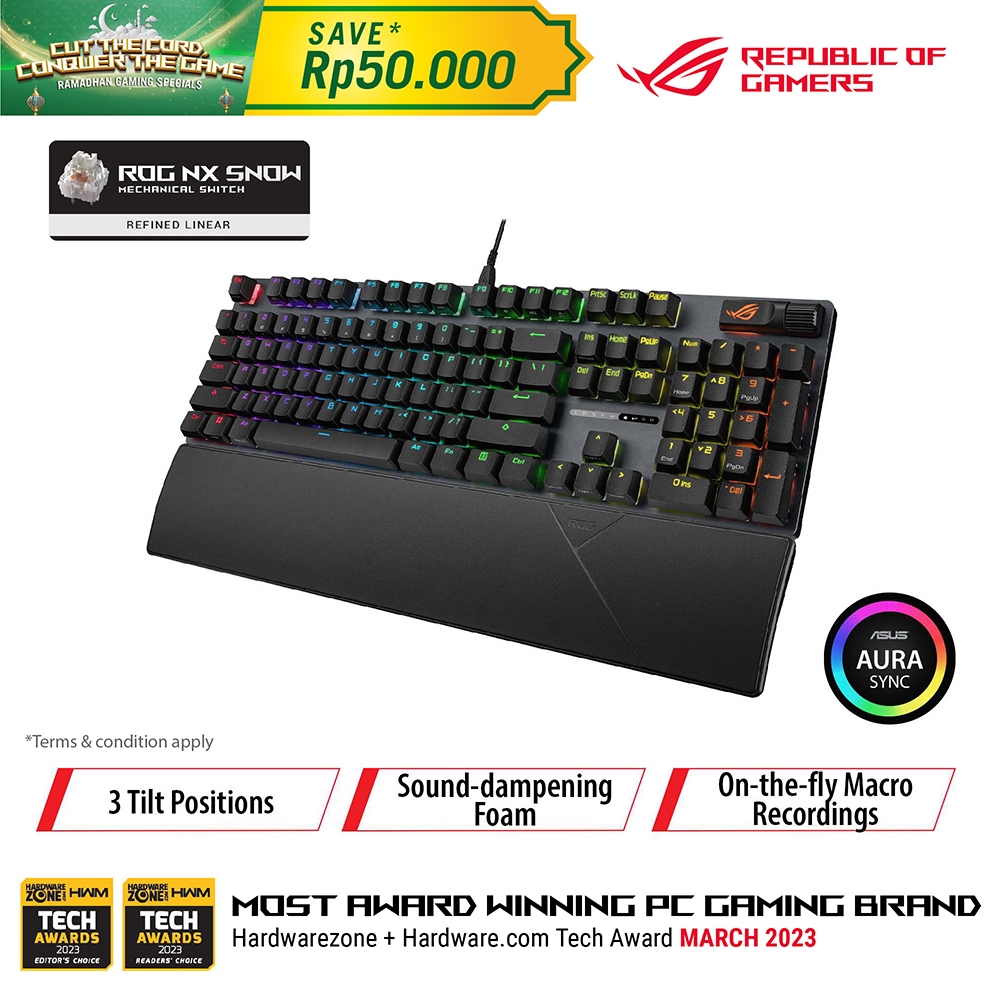 Jual ASUS ROG Strix Scope II Gaming Keyboard Mechanical Switches ...
