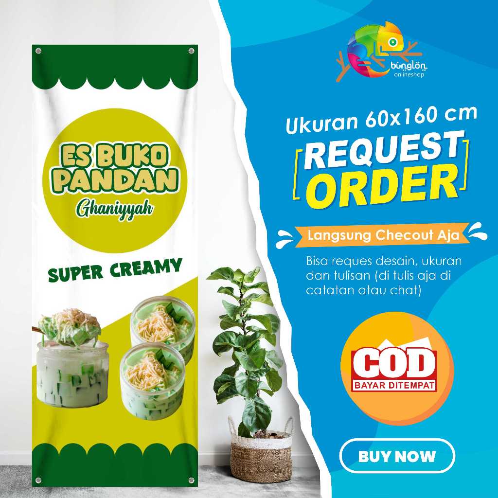 Jual Banner 60x160 Es Buko Pandan Custom Desain | Shopee Indonesia