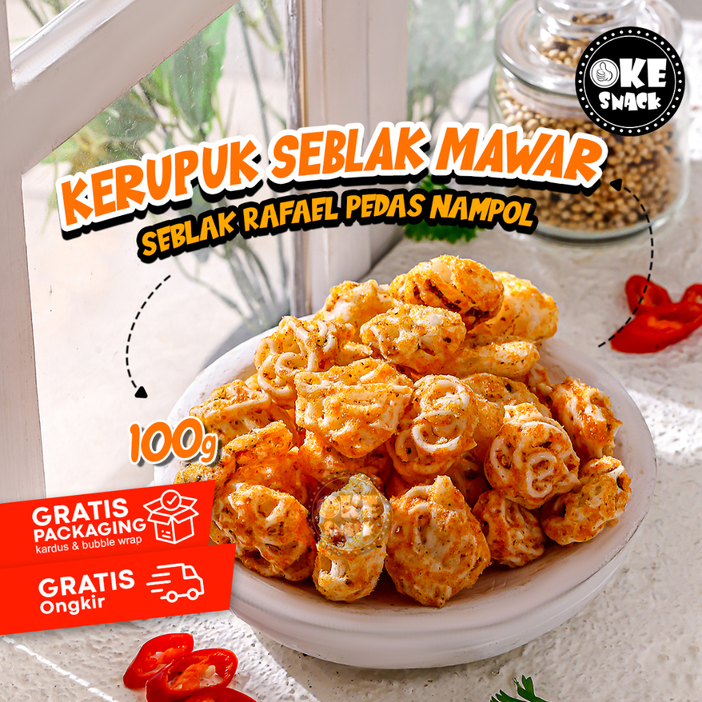 Jual Kerupuk Seblak Rafael Mawar Putih Pedas | Shopee Indonesia
