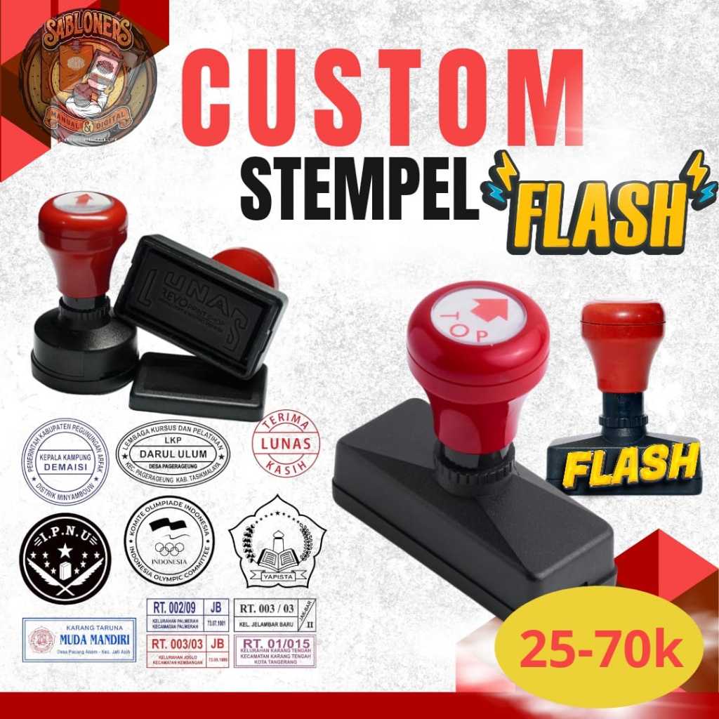 Jual Cetak Stempel Flash Murah Otomatis Stempel Custom | Shopee Indonesia