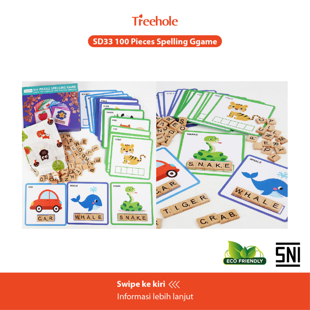 Jual Mainan Edukasi Anak 100 Pieces Spelling Game/ Belajar Membaca Anak ...