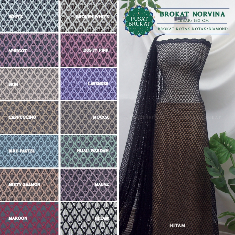 Jual KAIN BROKAT TILE MOTIF DIAMOND MESH - KAIN KEBAYA BRUKAT KOTAK ...