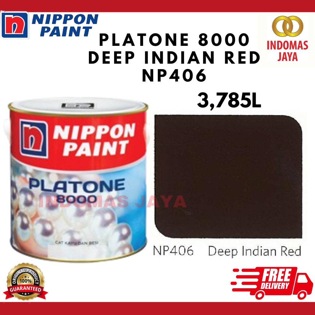 Jual NIPPON PAINT PLATONE 8000 DEEP INDIAN RED NP406 3,785L | Shopee ...