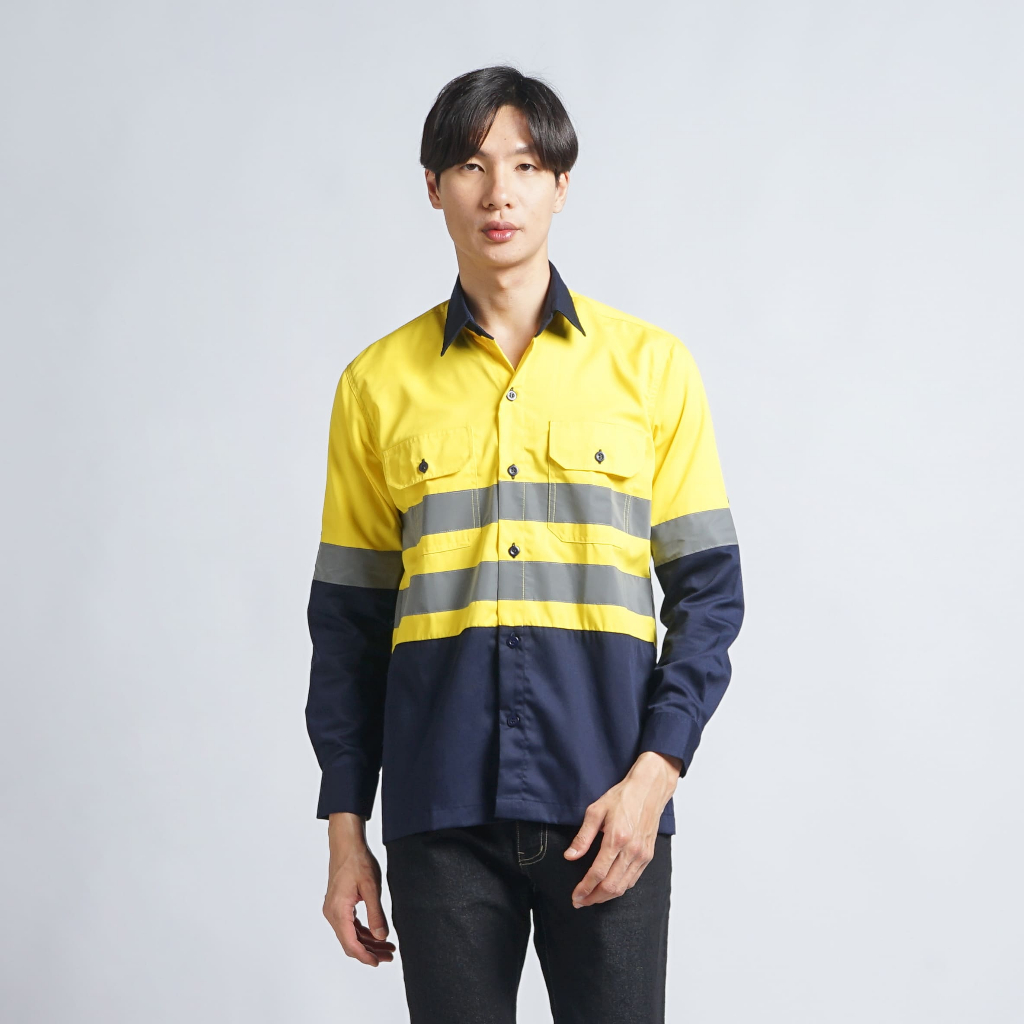 Jual Baju Safety Wearpack Kuning Navy Seragam Kerja Tambang Double ...