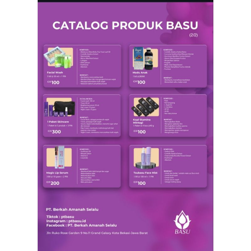 Jual BROSUR PRODUK BASU | Shopee Indonesia