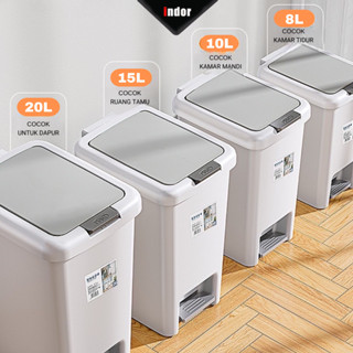 Jual Tempat Sampah Injak 8L /10L/15L/20L Plastik Tertutup Kotak Sampah dapur Kamar mandi Kamar ...