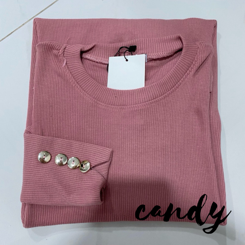 Jual Atasan Wanita Premium Inara Knit Button Lengan Kancing | Shopee ...