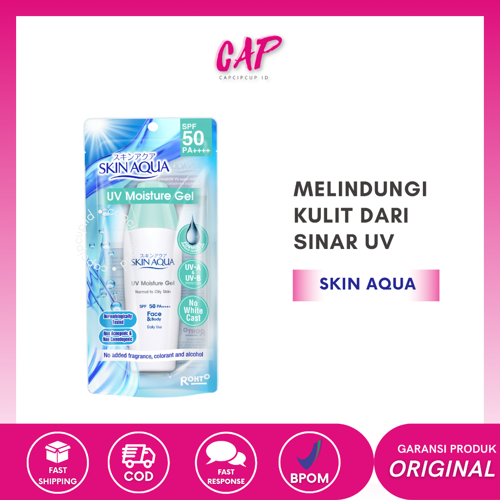 Jual CAP - SKIN AQUA UV Moisture Gel Spf 50 40gr Original / Skin Aqua ...