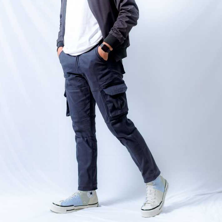 Jual GRACIOUSTYLE - Celana Cargo Panjang Pria Hijau Army Premium Kanvas Original Slimfit Long ...