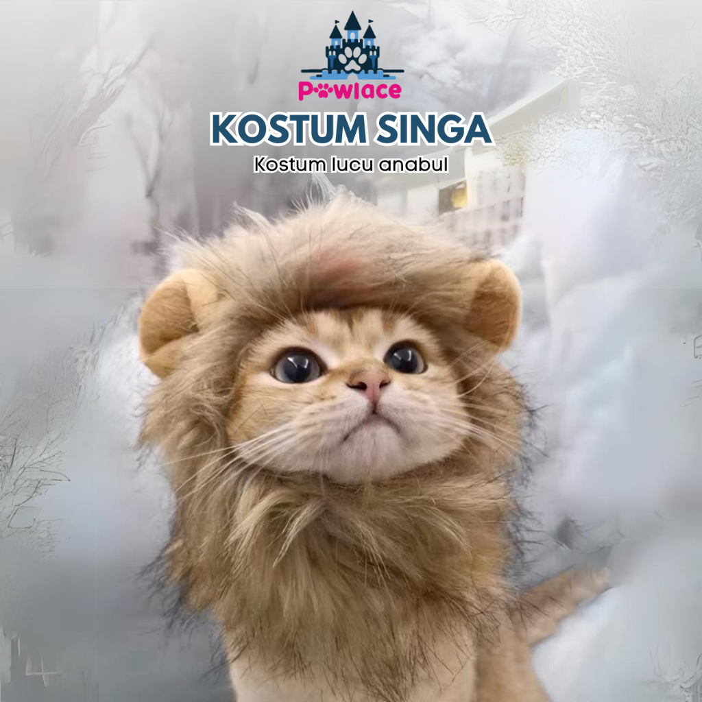 Jual Kostum Kucing Anjing Model Wig Rambut Singa Topi Cat Lion Hair Pakaian Baju Kucing - Kostum ...