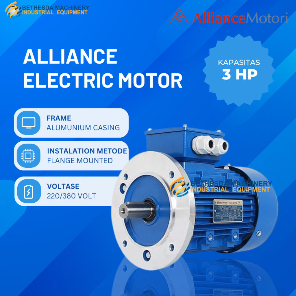 Jual DINAMO MOTOR LISTRIK 3 HP 3HP FLANGE ALLIANCE ELECTRIC MOTOR ...