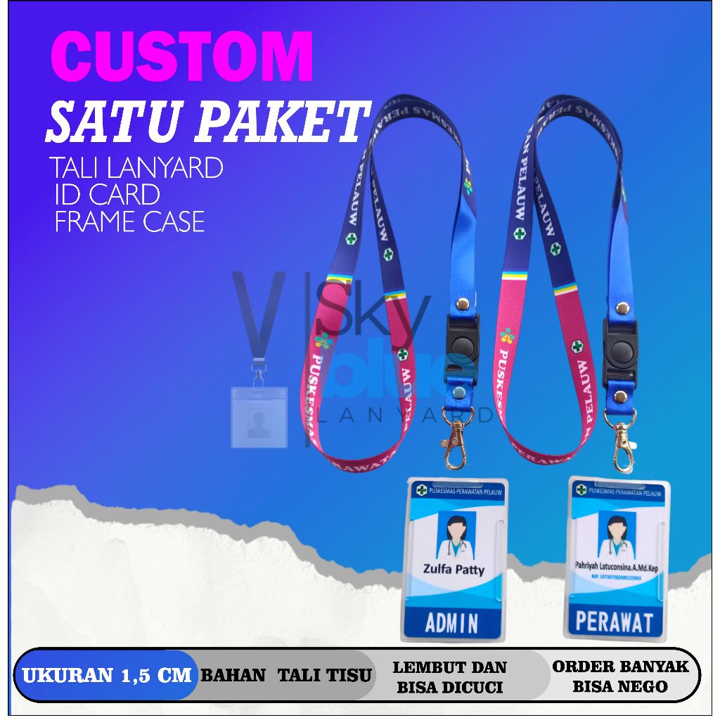 Jual CETAK SATU PAKET LANYARD ID CARD CUSTOM | Shopee Indonesia