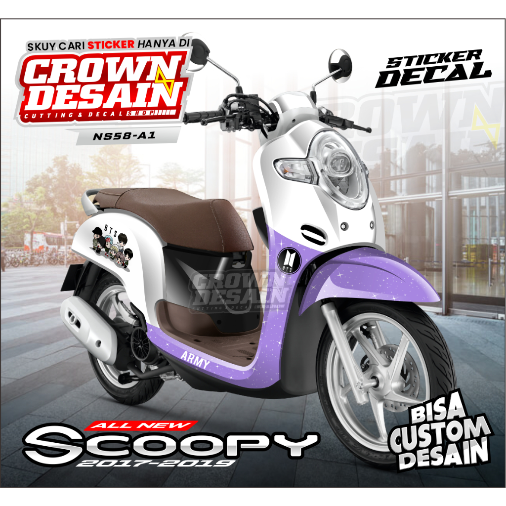 Jual Decal Stiker Fullbody All New Scoopy 2017 - 2019 Motif BTS ARMY ...
