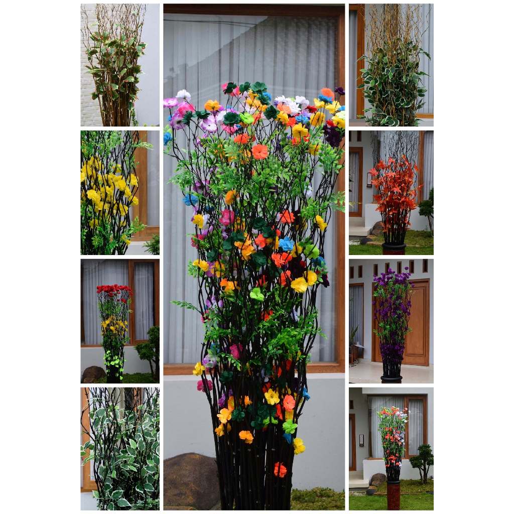 Jual 1 BAMBU ULIR BERBAGAI MACAM TIPE BUNGA & DAUN 170 CM (Minimal ...