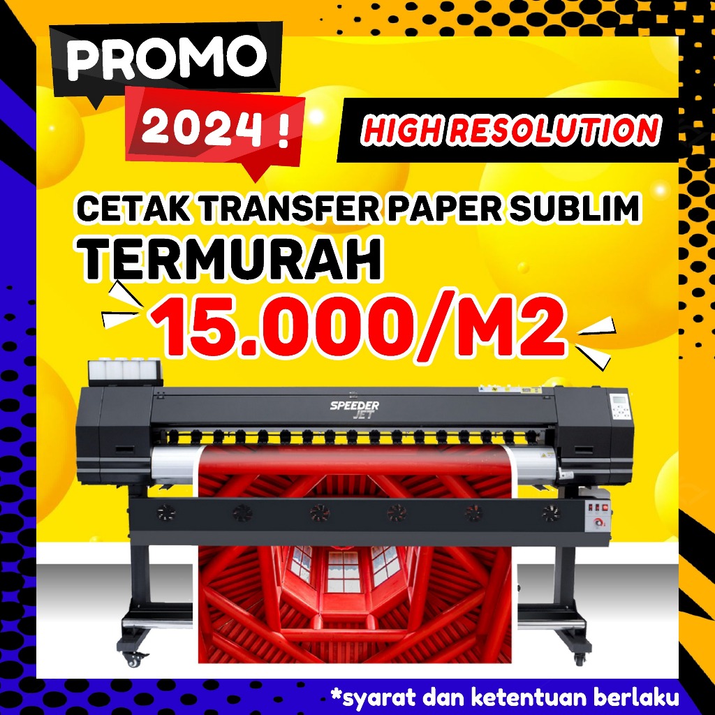 Jual Cetak Transfer Paper Sublim SETENGAH METER Custom Full Printing ...