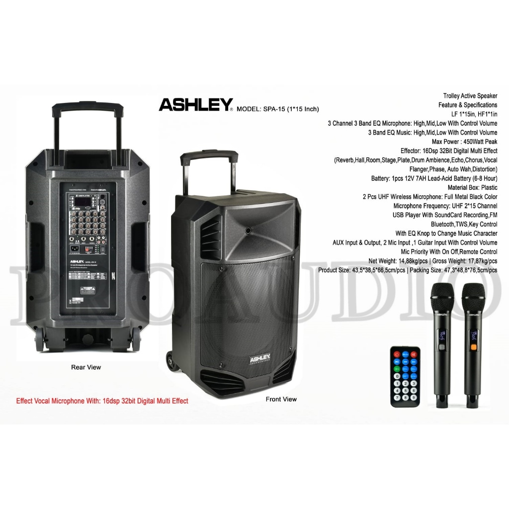 Jual Speaker Portable ASHLEY SPA15 SPA 15 15inch Bluetooth Original ...