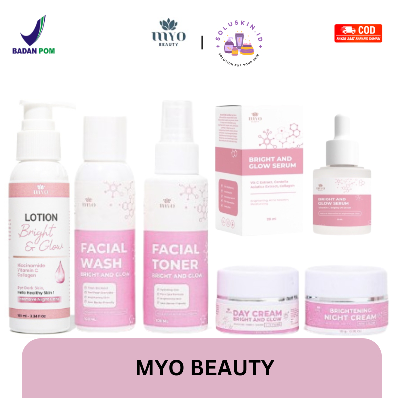 Jual [READY] MYO BEAUTY SET SKINCARE WHITENING GLOW 1 SET 4 ITEM + FREE ...