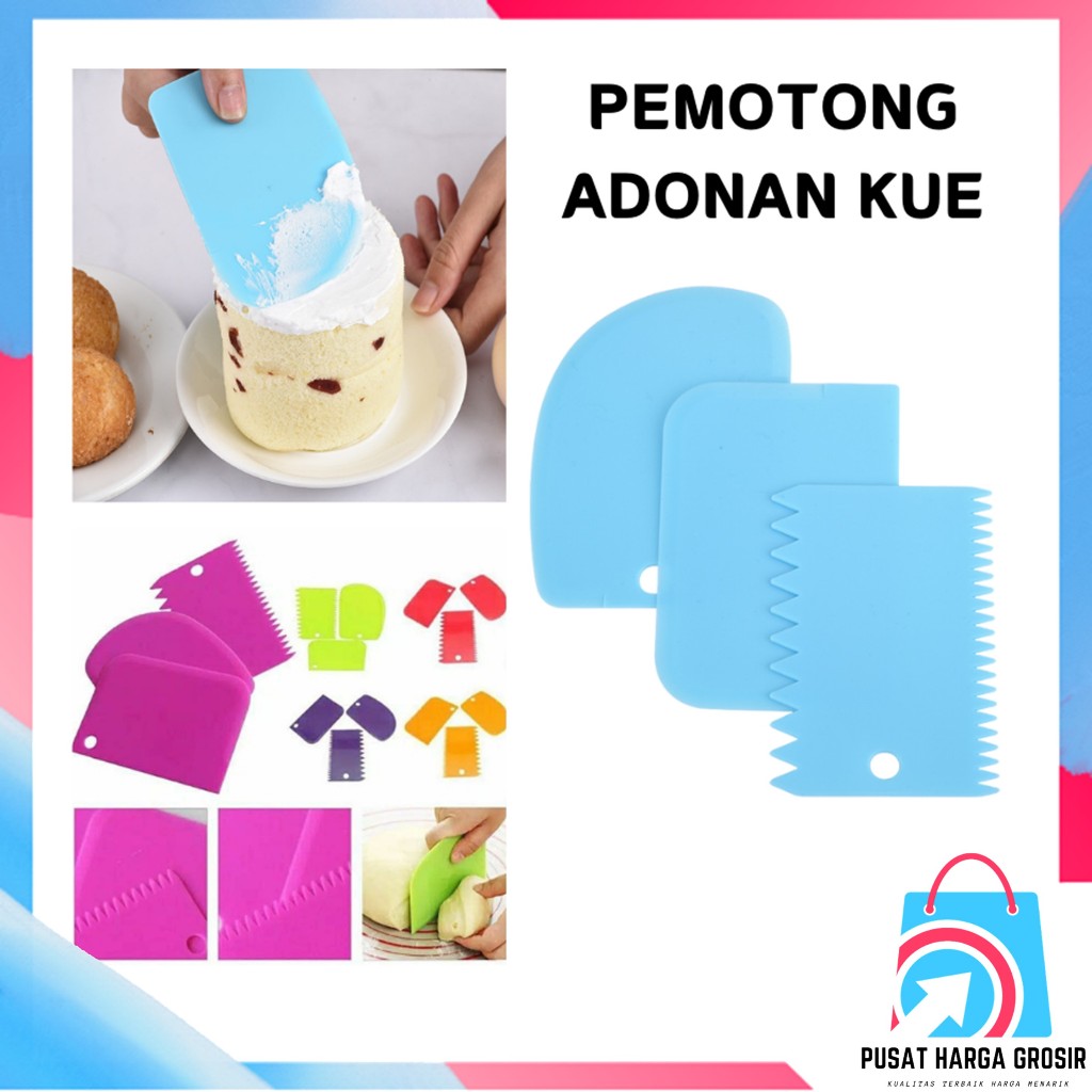 Jual PHG - Pemotong Adonan Kue Dan Roti Scraper Cutter 3In1 Pisau ...