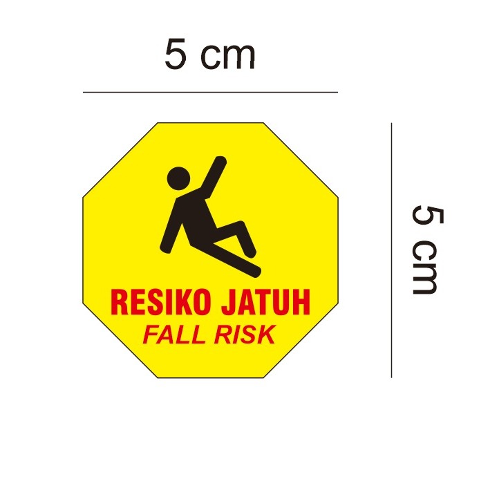 Jual Stiker resiko jatuh mini - Fall risk - Stiker resiko jatuh 5 cm ...
