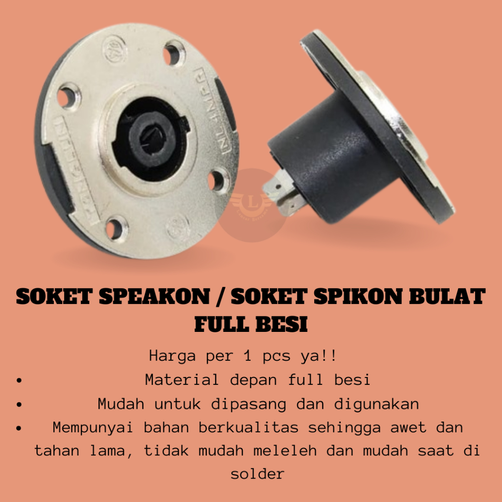 Jual Socket speakon 4pin /soket spikon bulat full besi hitam | Shopee ...