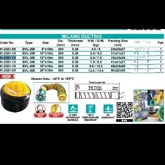 Jual Wipro Selang Ventilator Blower 8" 10" 12" 14" 16" 20" x 10 meter ducting | Shopee Indonesia