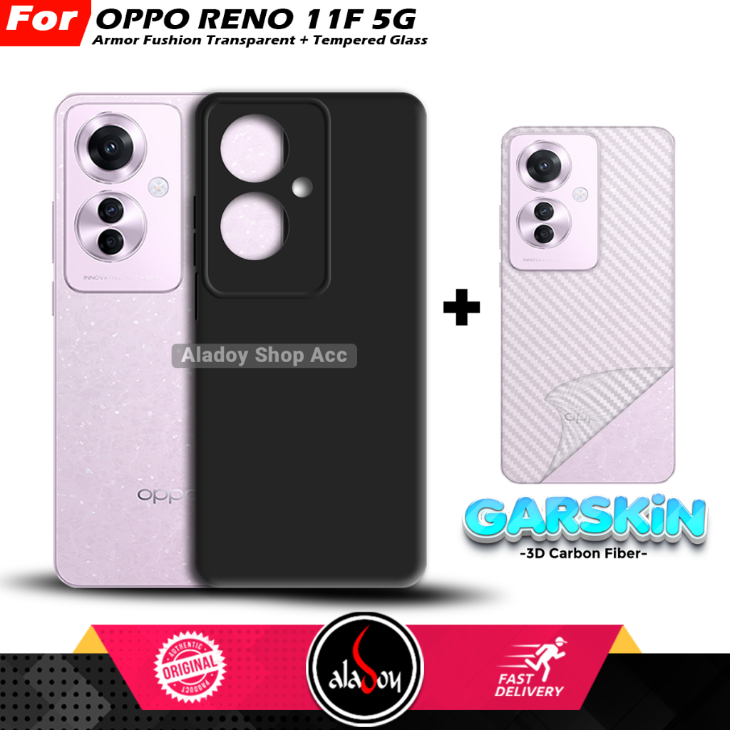 Jual Case Black Matte Oppo Reno 11F 5G New Casing + Skin Carbon 3D Film ...