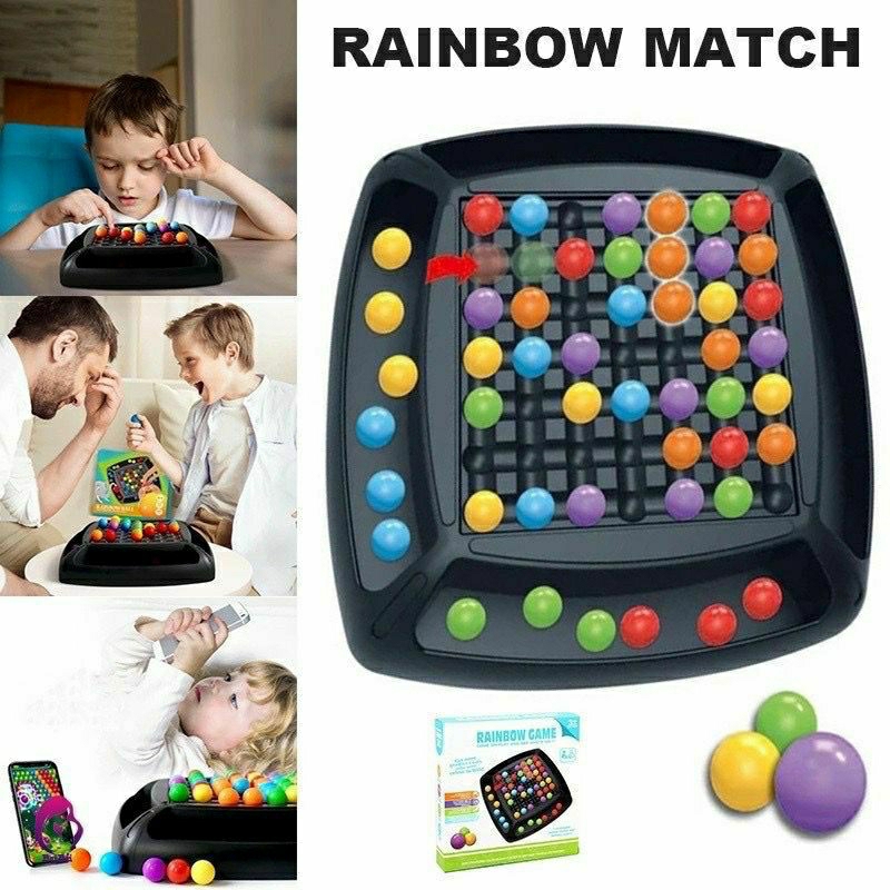 Jual Mainan edukasi anak board game rainbow ball mencocokan warna ...