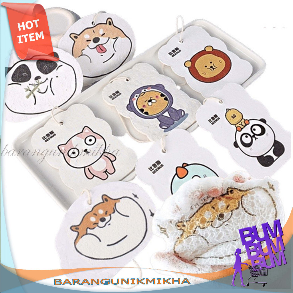 Jual Spons Cuci Piring Karakter Lucu Spons Busa Magic Motif Multifungsi ...