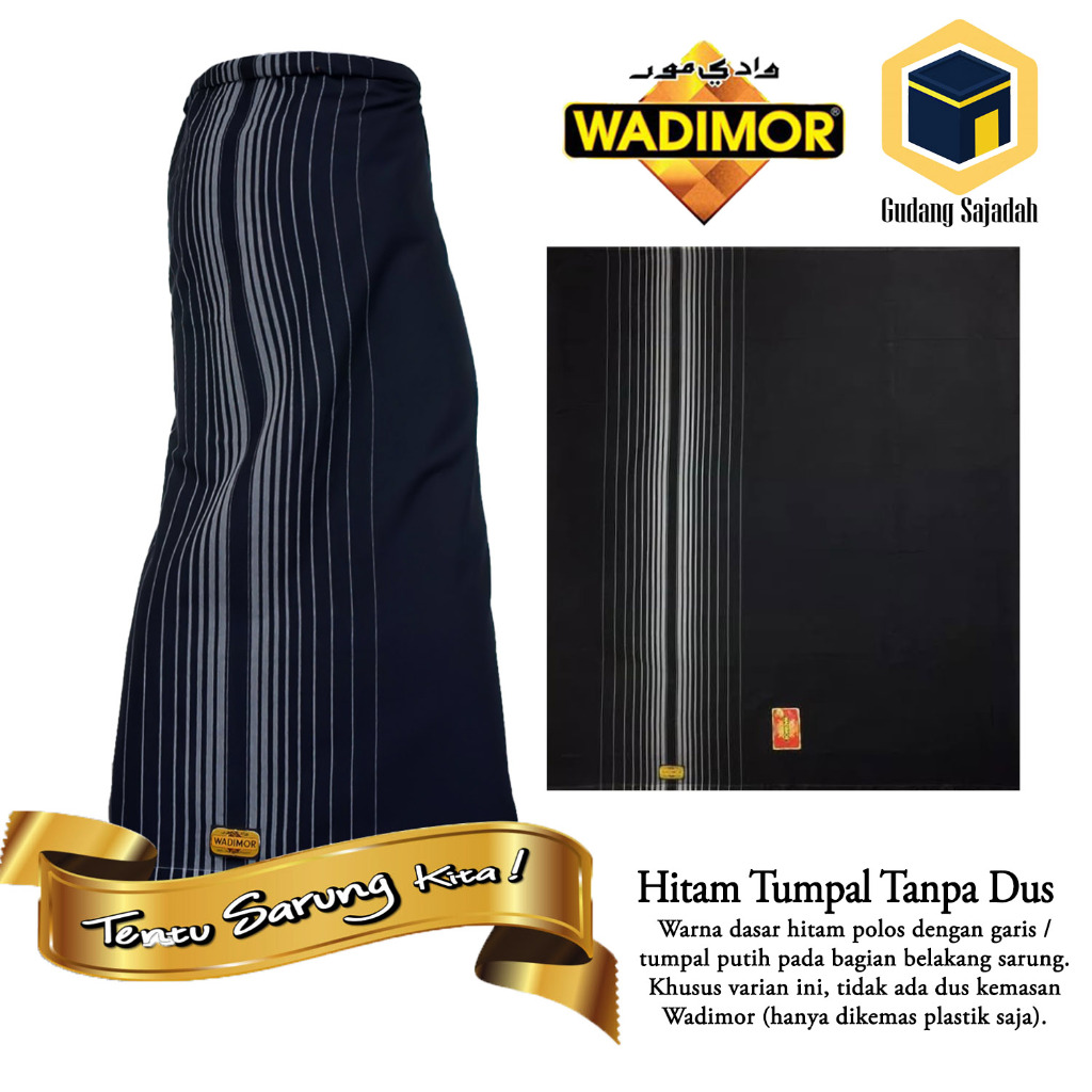 Jual Sarung WADIMOR HITAM PUTIH Polos Tumpal Tenun Dewasa | Shopee ...