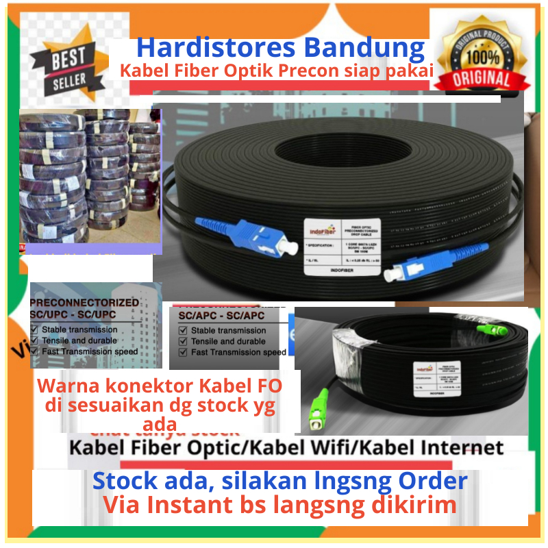 Jual Kabel Fiber Optik Precon Dropcore 75 meter Siap Pakai Bergaransi ...