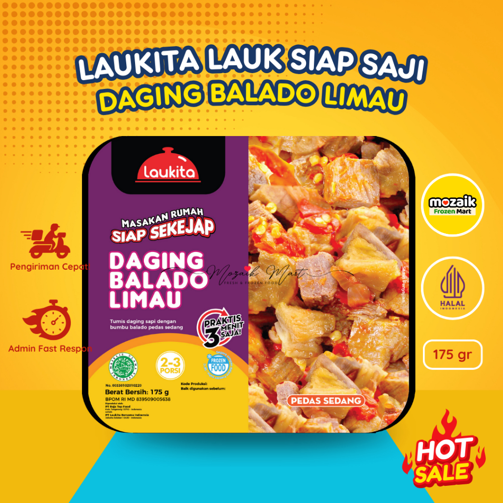 Jual Laukita Daging Balado Limau 175 gr-Lauk Siap Saji/Lauk Frozen/Lauk ...