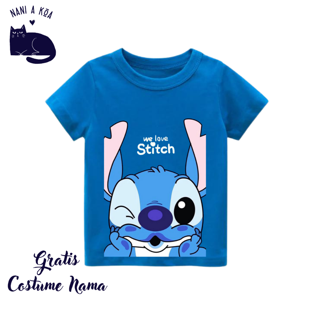 Jual Ryusan Baju Kaos Anak Custom Nama Combed 30s Kaos Anak Stitch Kartun Untuk Anak dan Hadiah ...
