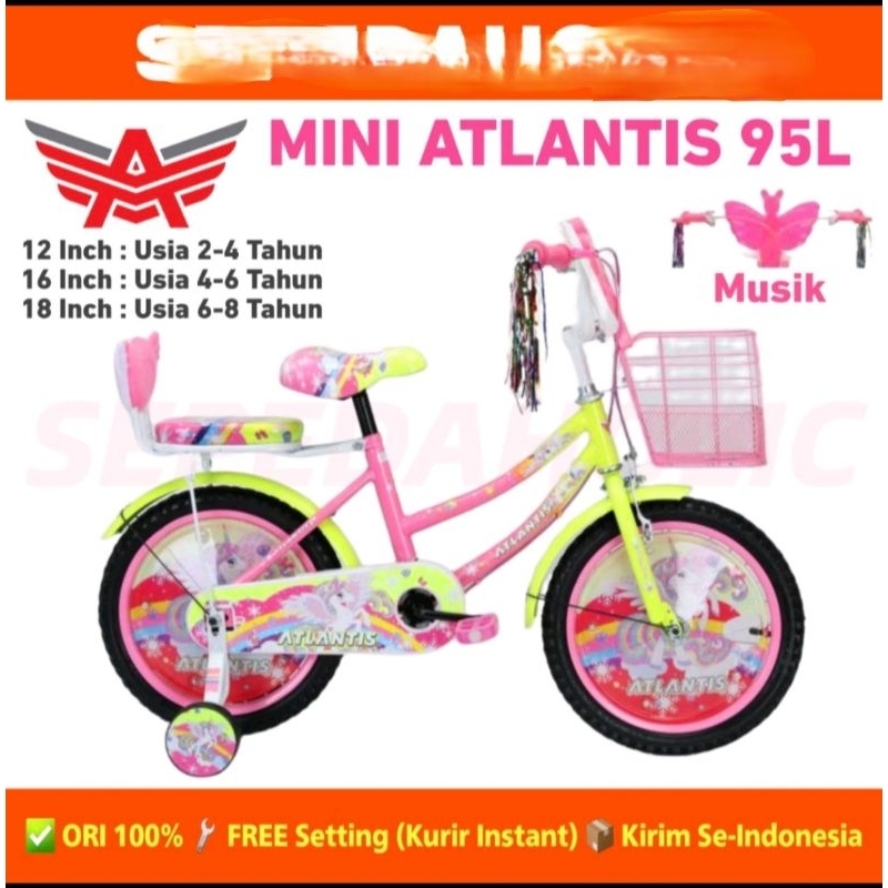 Jual Sepeda Mini 18 ATlANTIS 95L musik dan lampu | Shopee Indonesia