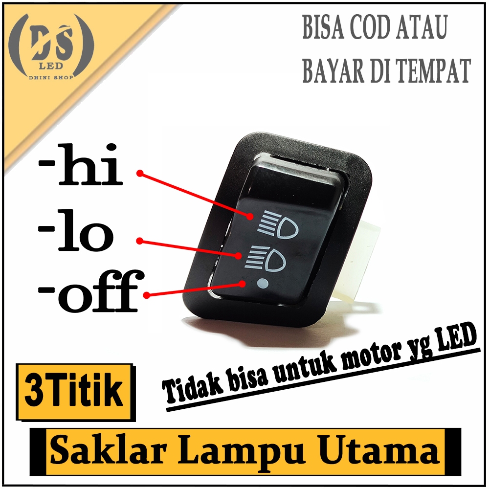 Jual Saklar Lampu Motor 3Titik/Tombol Lampu DIM Motor Beat 3 Fungsi ON ...