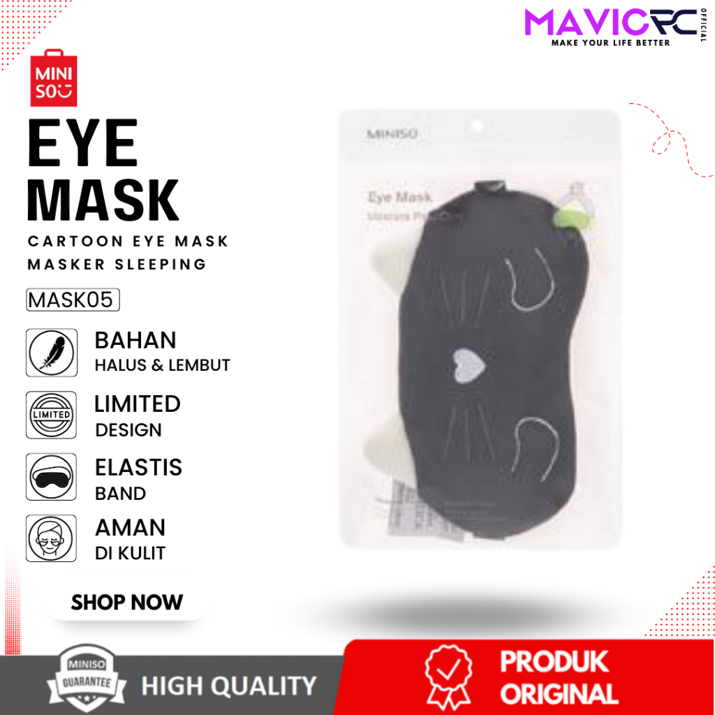 Jual MINISO Penutup Mata Eye Cover Eye Mask Tidur Masker Sleeping Cute ...